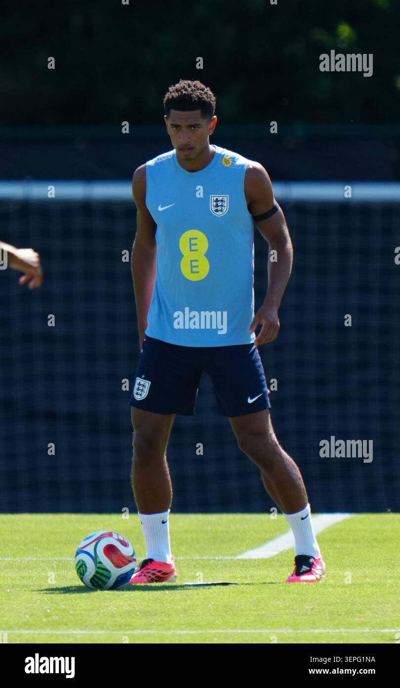 England's Jude Bellingham during a training session at Swope Soccer ...