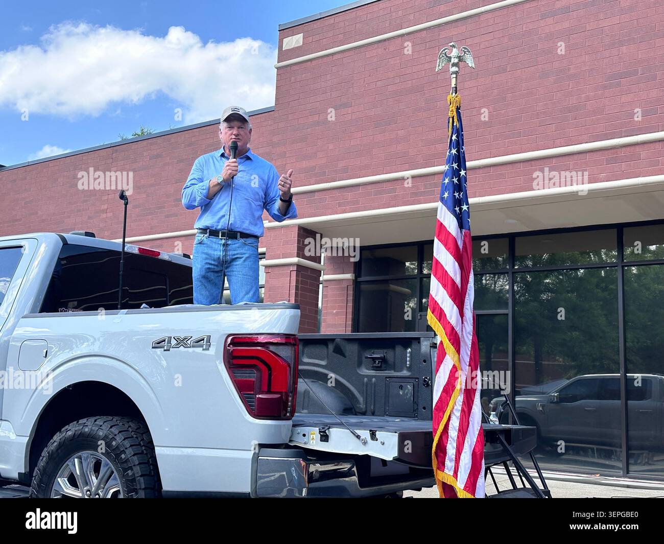 U.S. Rep Mike Collins campaigns in Woodstock, Ga., Sunday, June 14 ...