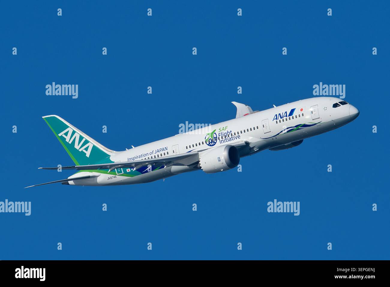 Ana green jet ja874a departing haneda airport hi-res stock photography ...