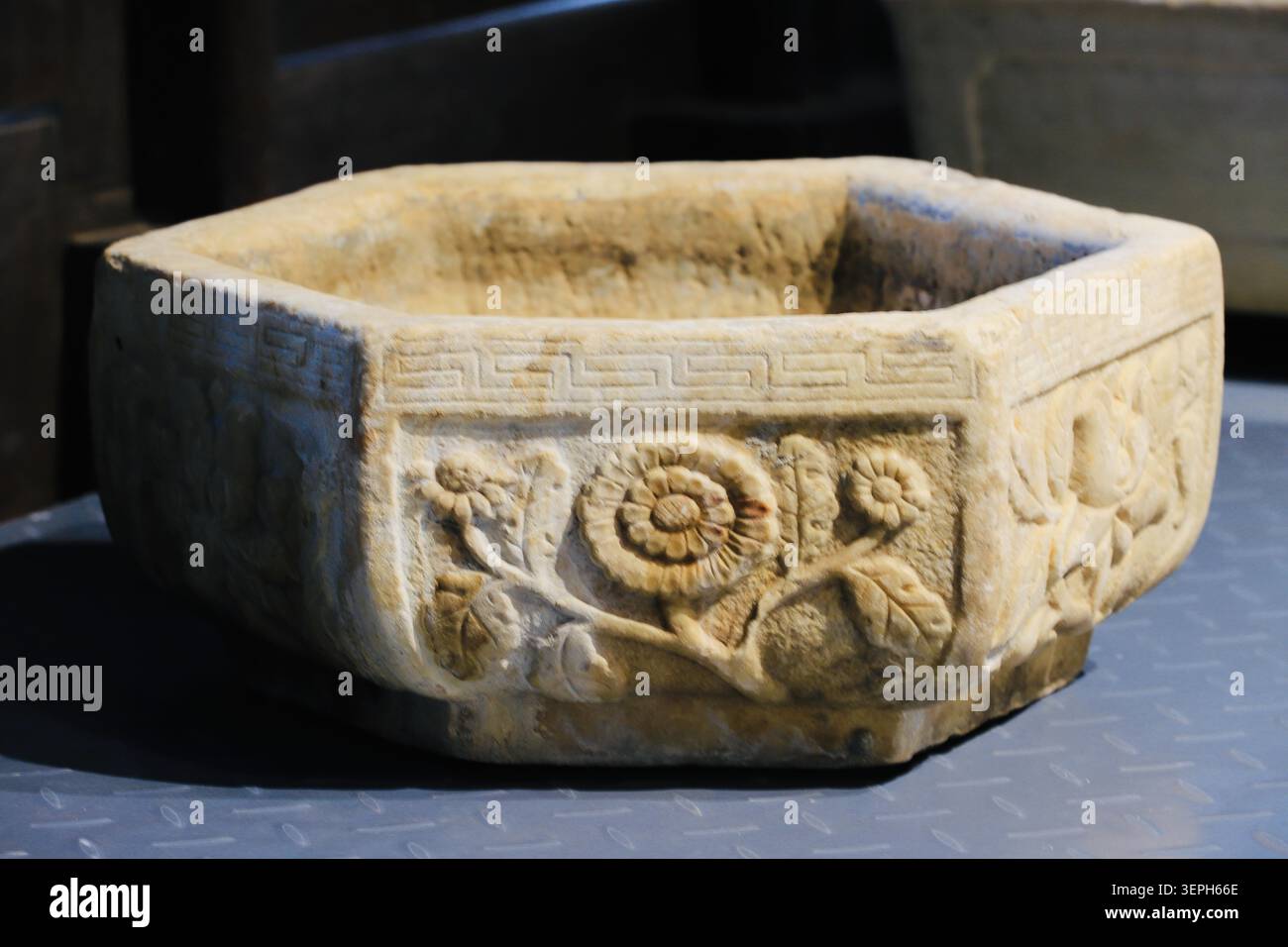 Stone carvings and sculptures recreate the ancient waterfront life at ...