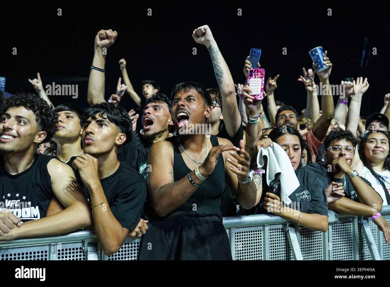 Fans are seen during UFC Freedom 250 fight night at the Ellipse on ...