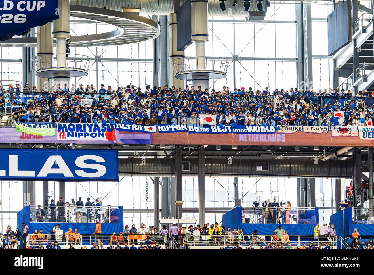 Japan’s fans cheering in the Netherlands vs Japan game at Dallas ...