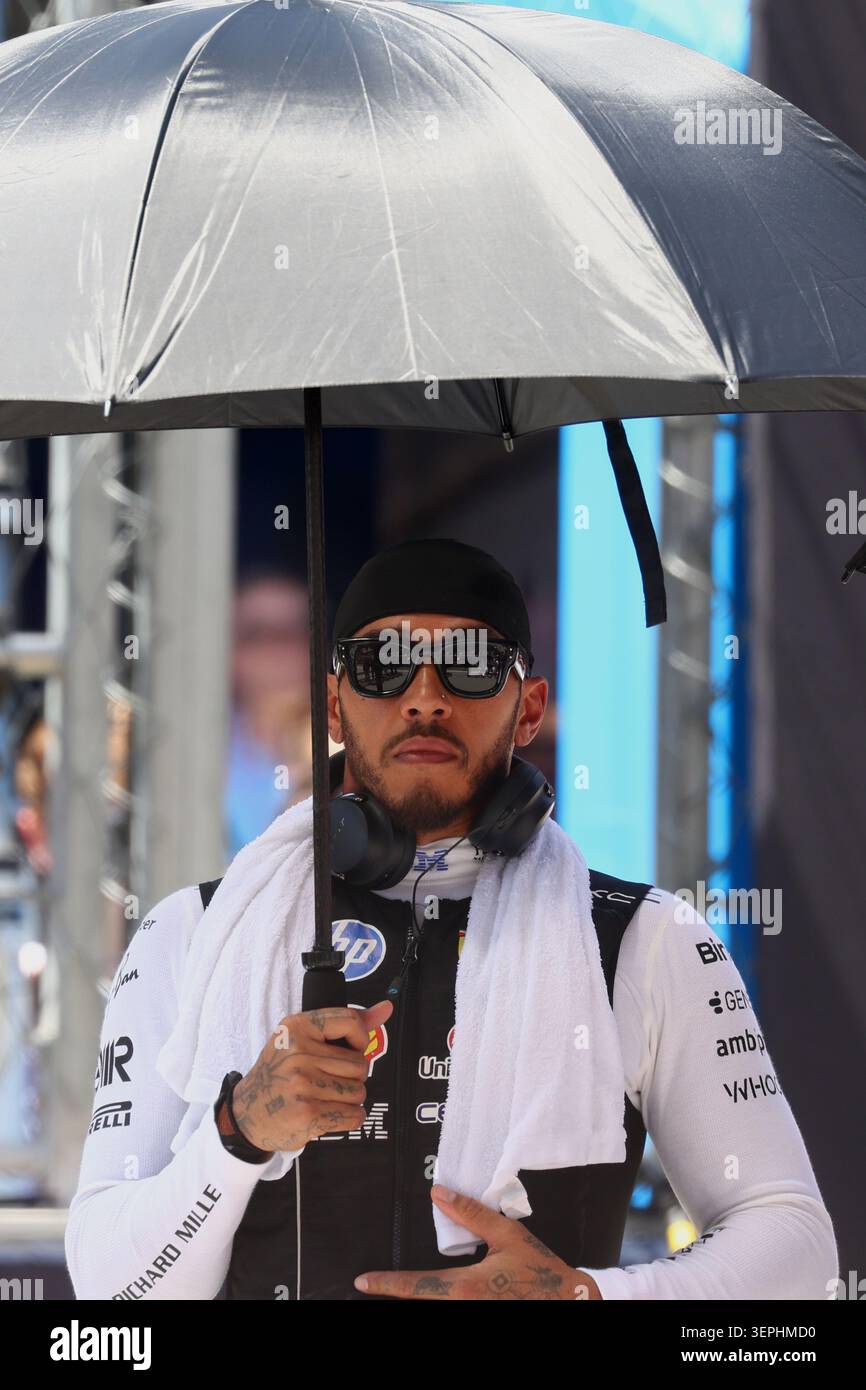 Lewis Hamilton of Scuderia Ferrari HP looks on during the F1 Grand Prix ...