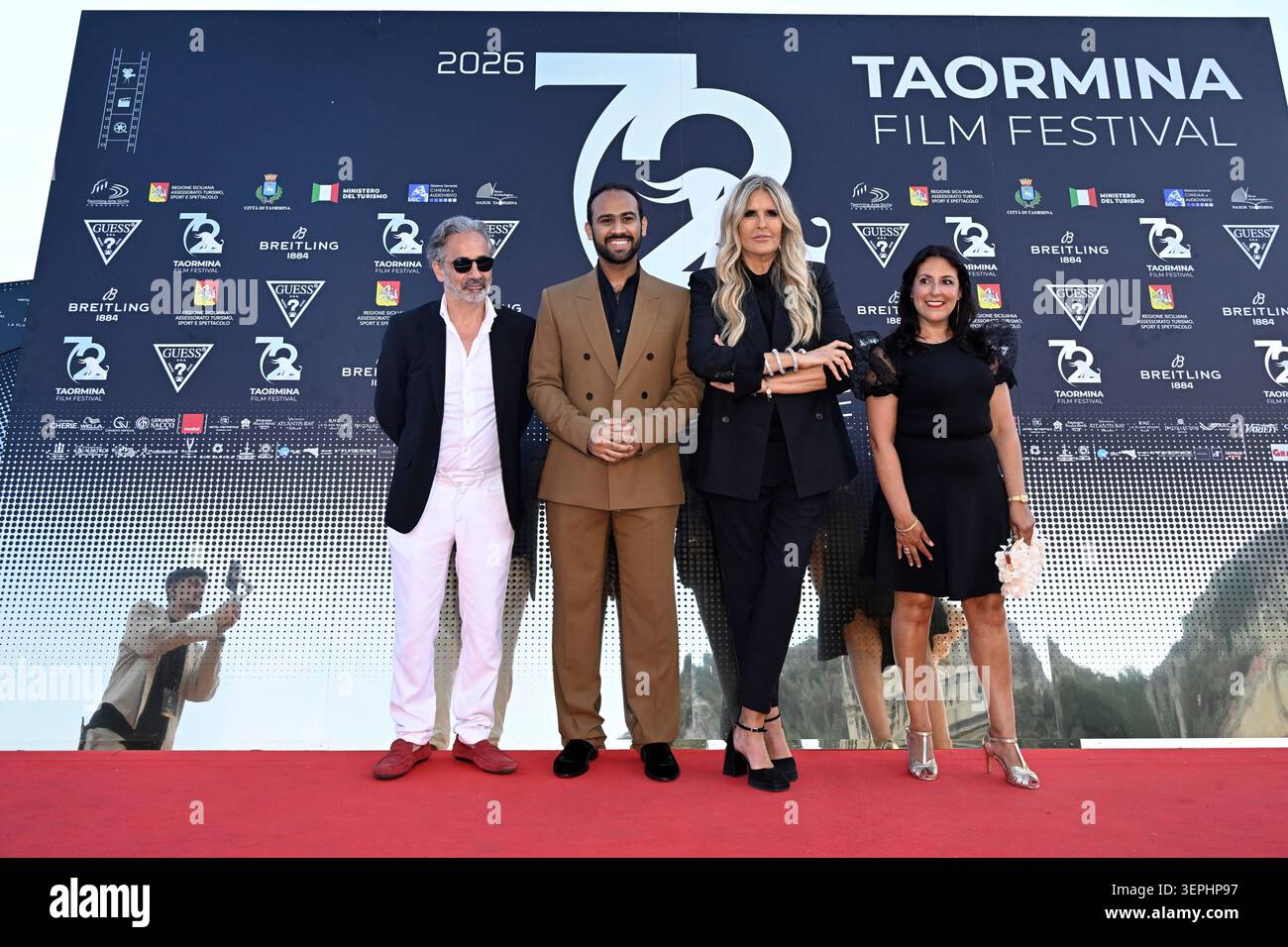 Faisal Baltyuor , Tiziana Rocca 72nd Taormina Film Festival Red carpet ...