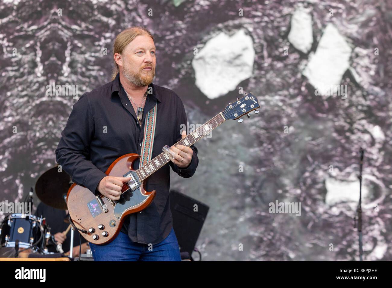 Manchester, USA. 14th June, 2026. Derek Trucks of Tedeschi Trucks Band ...