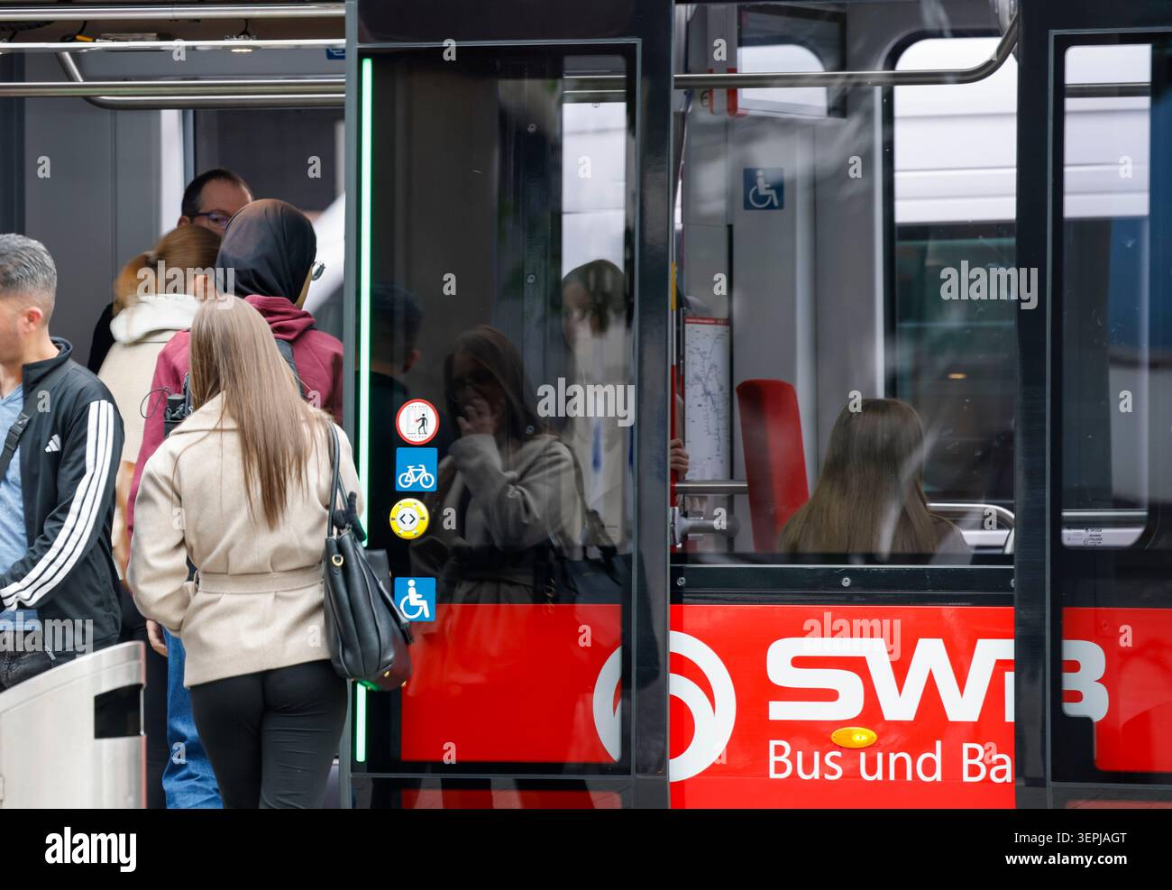 Bonn, Germany. 15th June, 2026. People are boarding the SWB (Stadtwerke ...