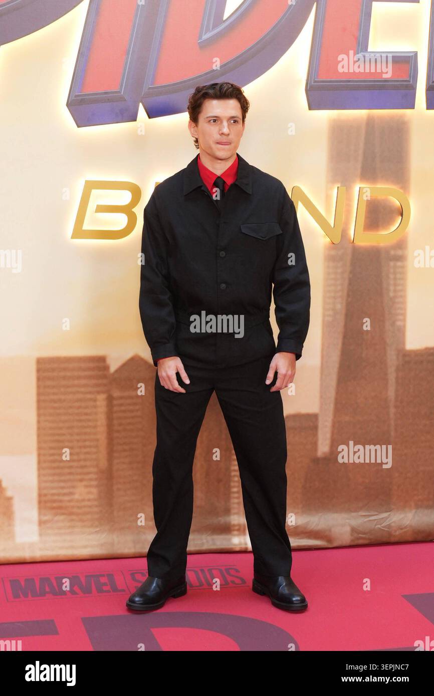 Actor Tom Holland at photocall film Spiderman: Brand New Day in Madrid ...