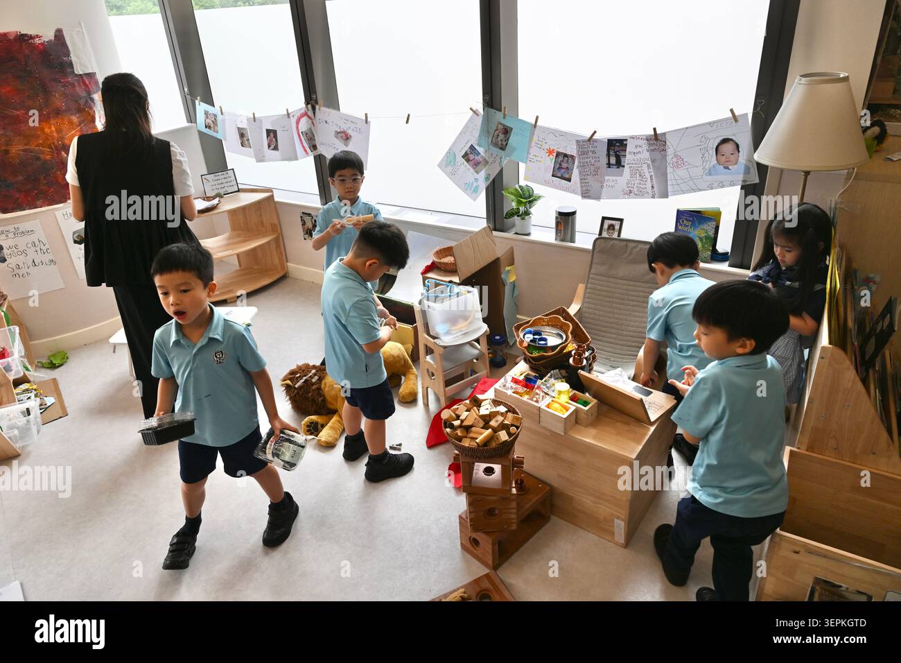 Children playing at the classroom of Harrow Little Lions Kindergarten ...