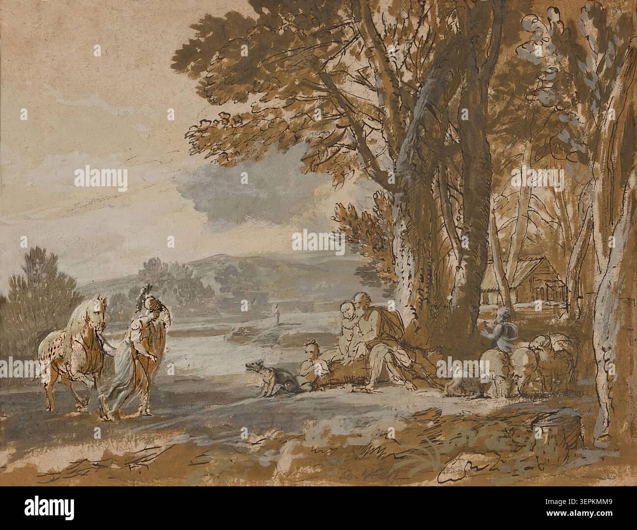 Benjamin West - A Classical Landscape Stock Photo - Alamy