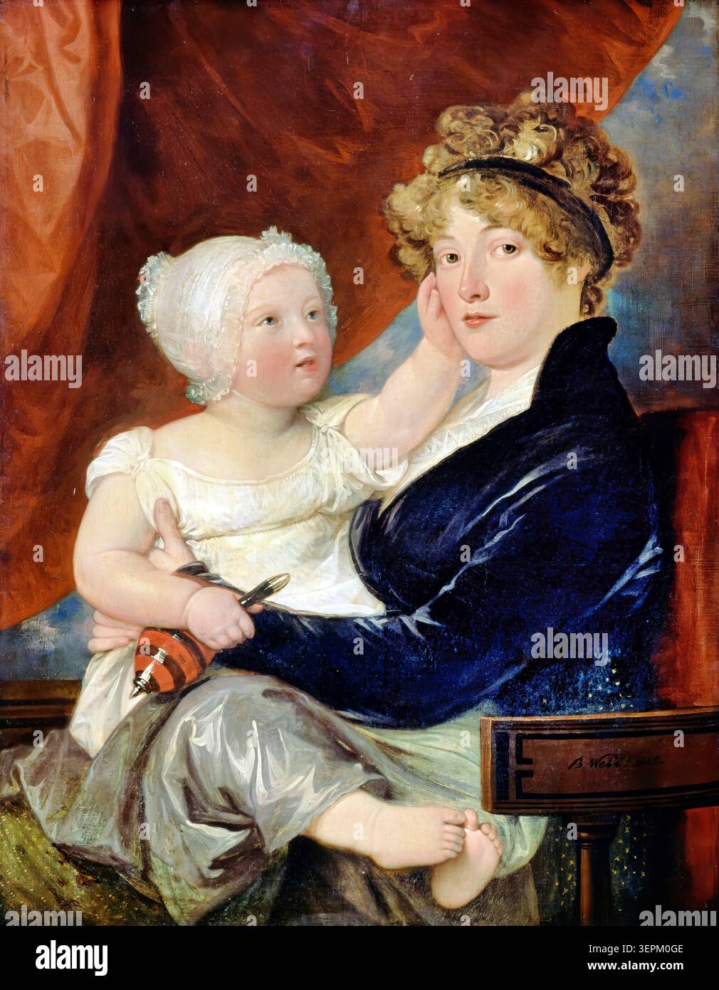 Benjamin West - Mrs. Benjamin West II with Her Son Benjamin West III ...
