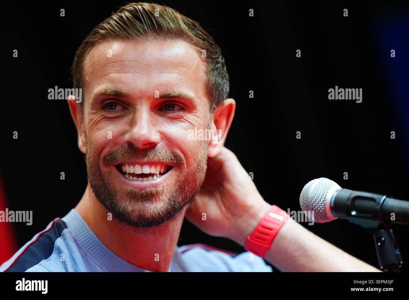 England's Jordan Henderson during a press conference at KC Parks ...