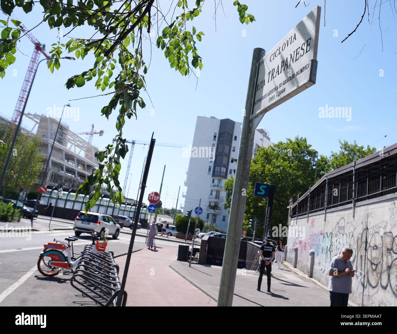 IPA85722370 - Milan, June 15, 2026, Corner of Via Valentino Mazzola and ...