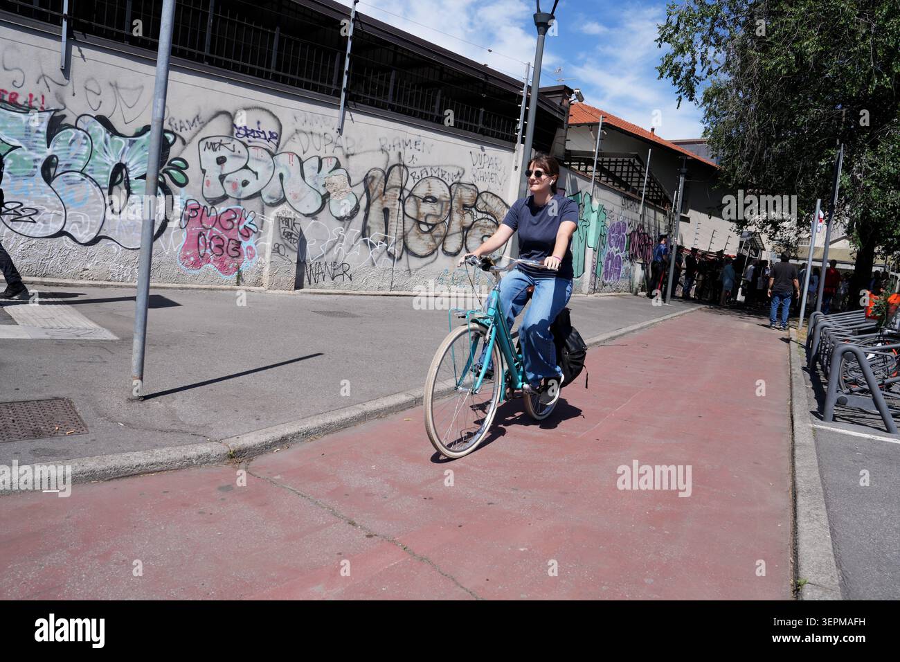 IPA85722350 - Milan, June 15, 2026, Corner of Via Valentino Mazzola and ...