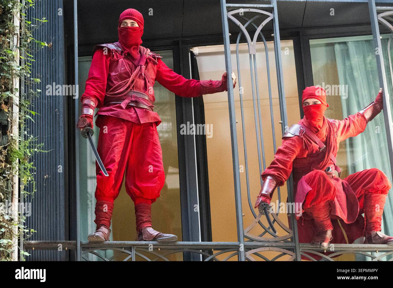 Stuntmen at the photocall for the movie 'Spider-Man: Brand New Day' at ...