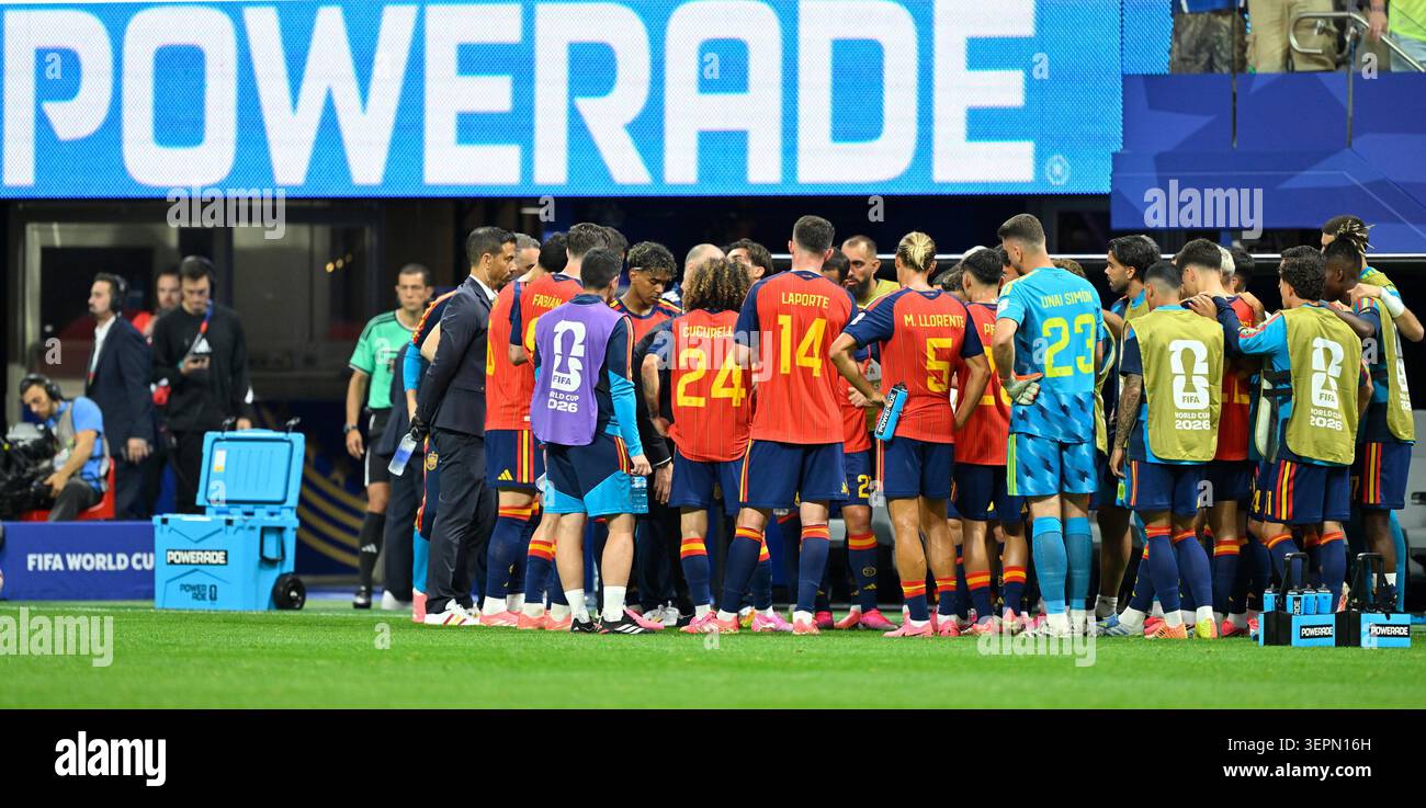 Drink break, Team Spain Atlanta, June 15, 2026, Soccer, FIFA World Cup ...