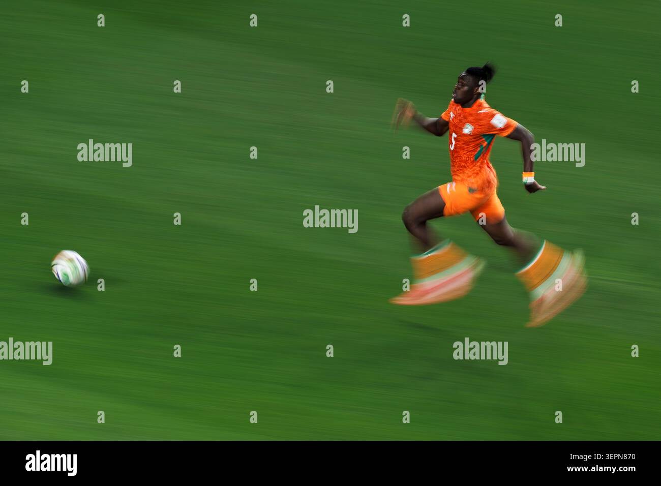 Wilfried Singo of Cote d'Ivoire runs with the ball during the FIFA ...