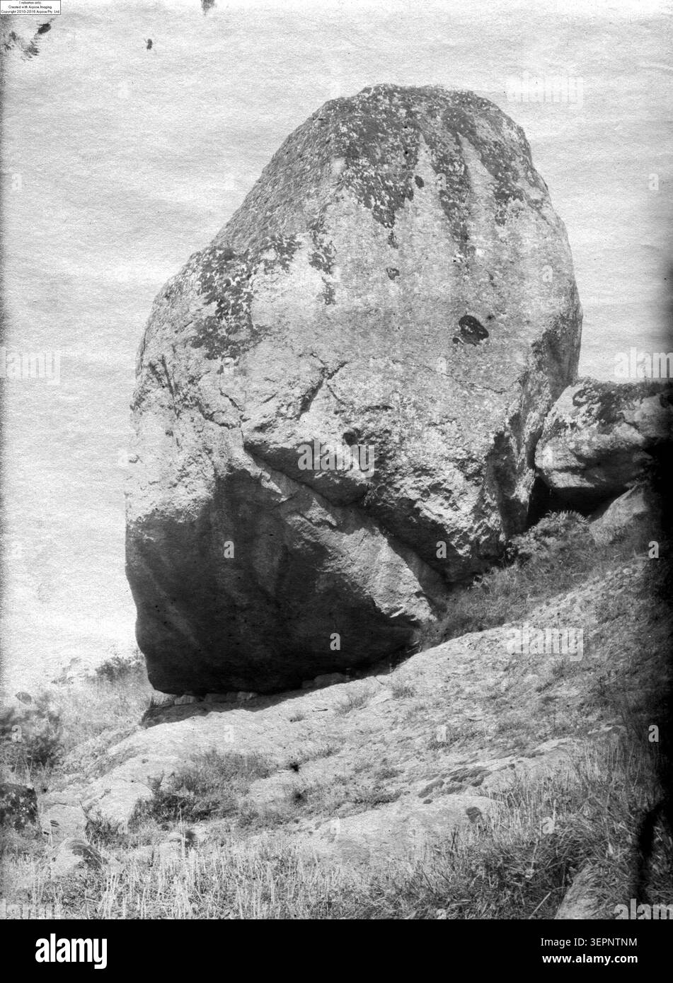 Pyrenees alpine erratic stone natural terrain view hi-res stock ...