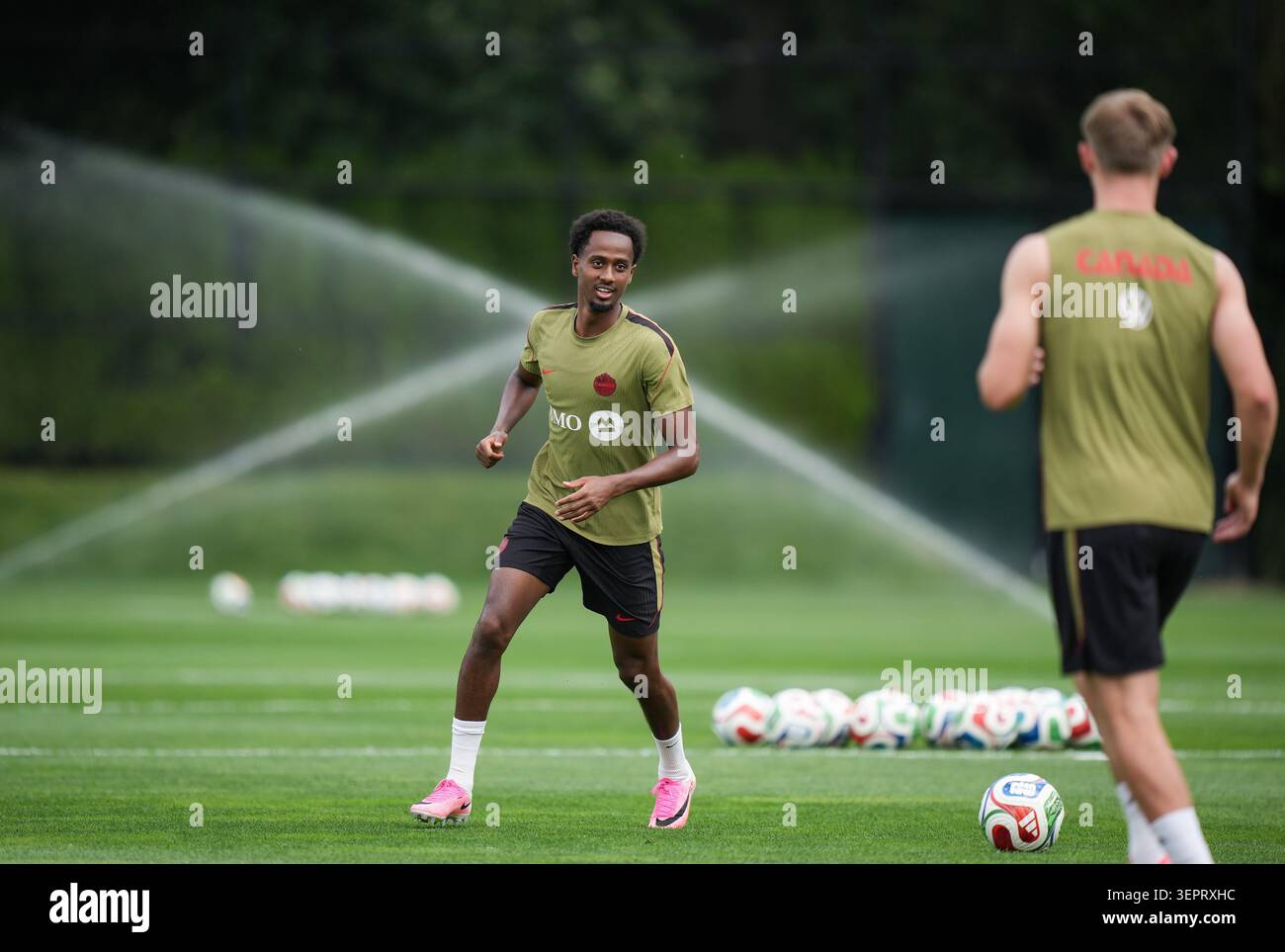 Canada's Ali Ahmed participates in a FIFA World Cup soccer training ...