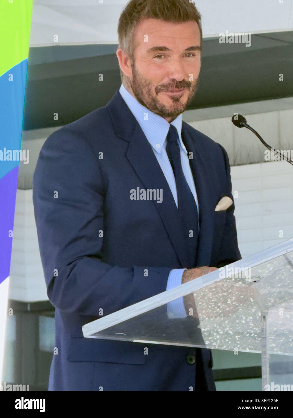 David Beckham during his Hollywood Walk of Fame star ceremony in ...