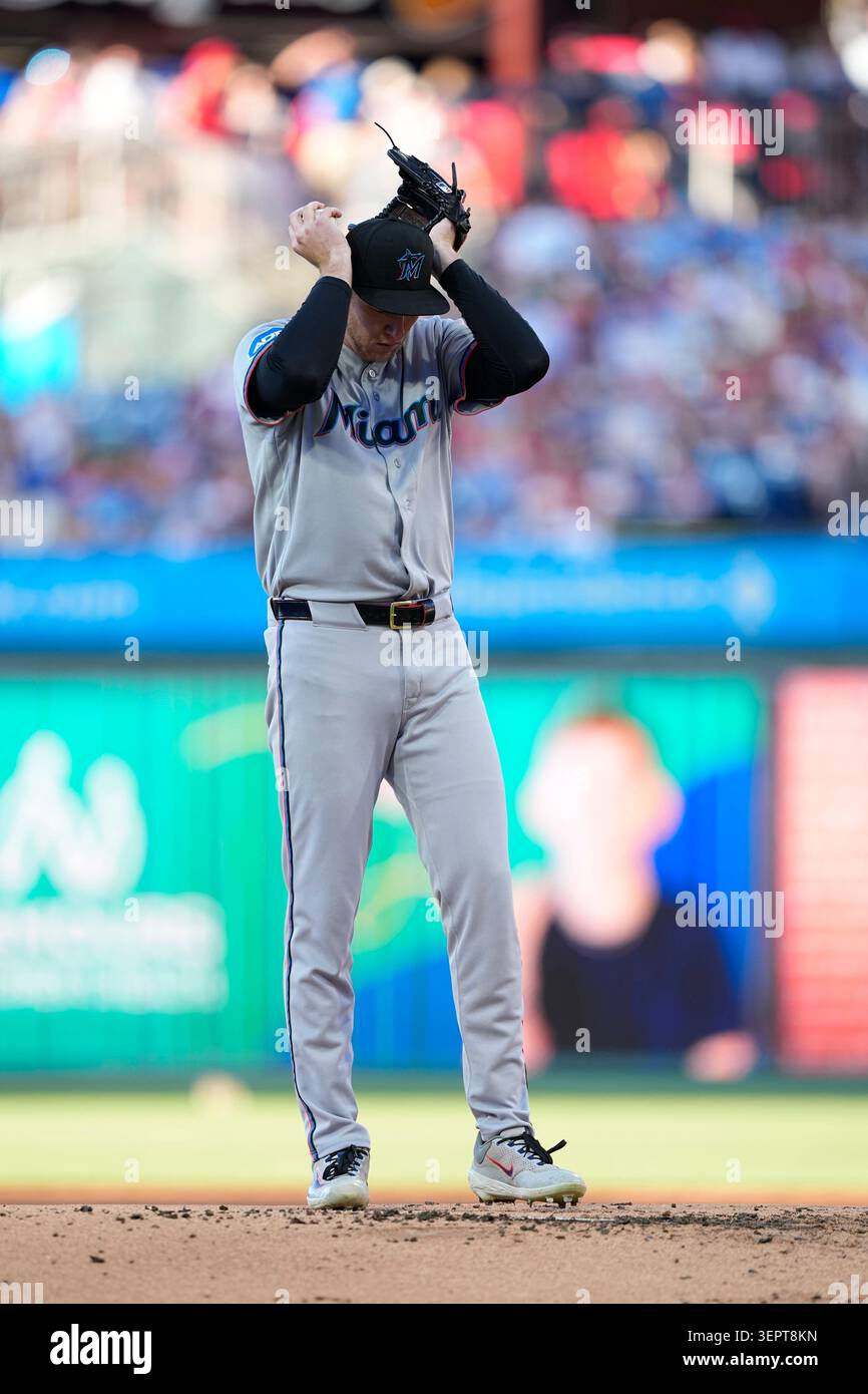 Miami Marlins' Ryan Gusto plays during a baseball game Monday, June 15 ...