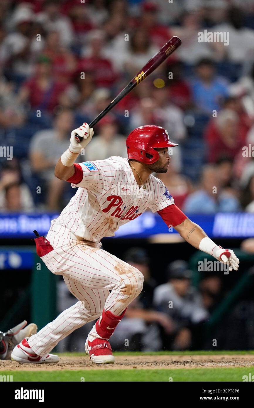 Philadelphia Phillies' Justin Crawford plays during a baseball game ...