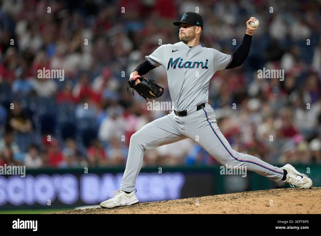 Miami Marlins' Cade Gibson plays during a baseball game Monday, June 15 ...