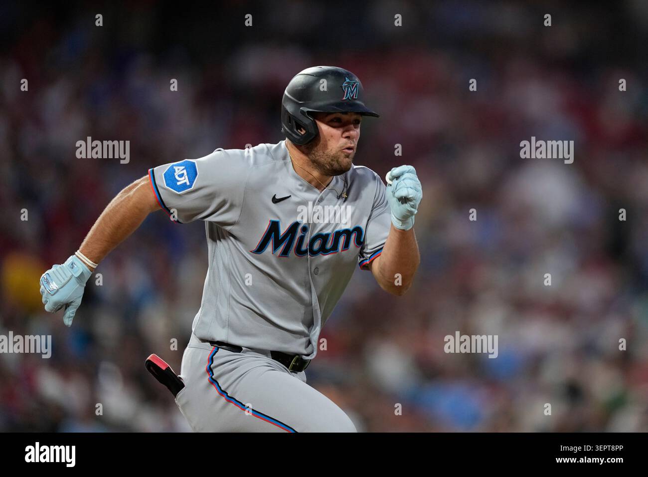 Miami Marlins' Jakob Marsee plays during a baseball game Monday, June ...