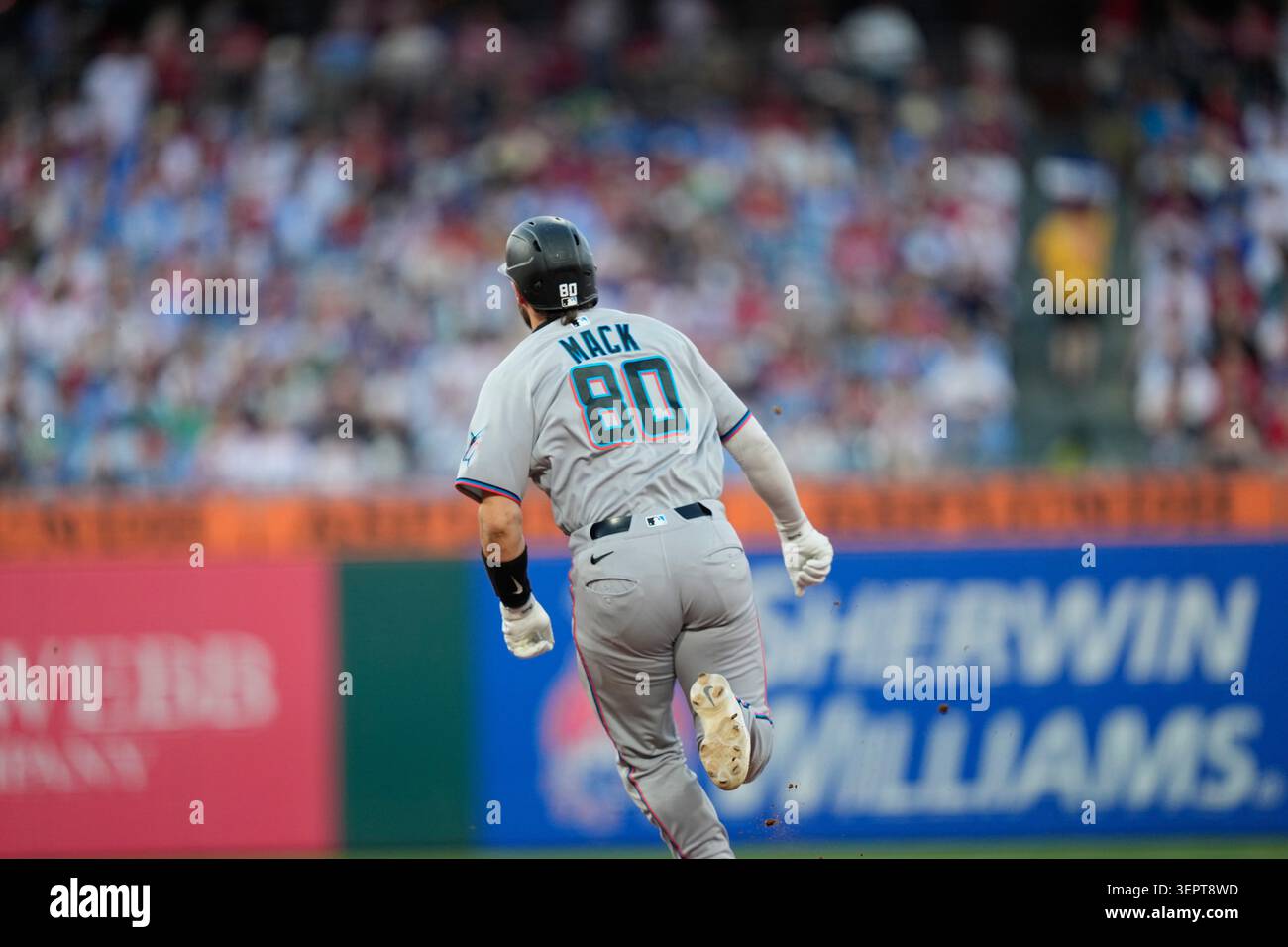 Miami Marlins' Joe Mack plays during a baseball game Monday, June 15 ...