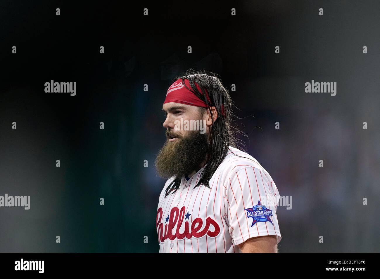 Philadelphia Phillies' Brandon Marsh plays during a baseball game ...
