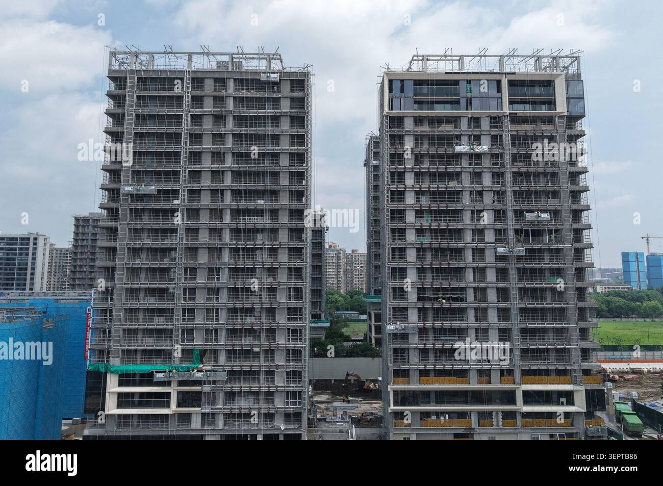 HANGZHOU, CHINA - JUNE 16, 2026 - A new residential complex under ...