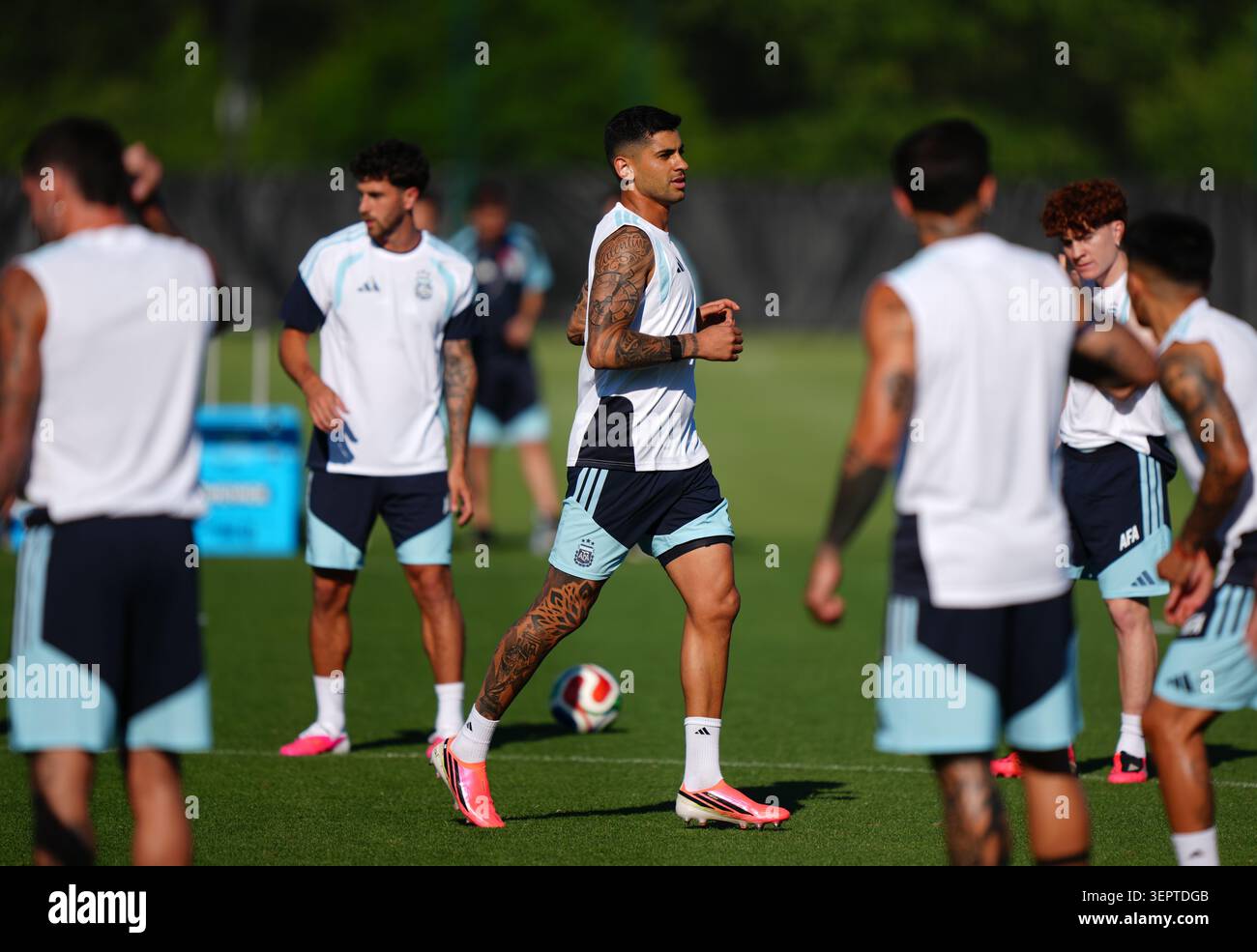 Argentina's Cristian Romero during a training session at the Sporting ...