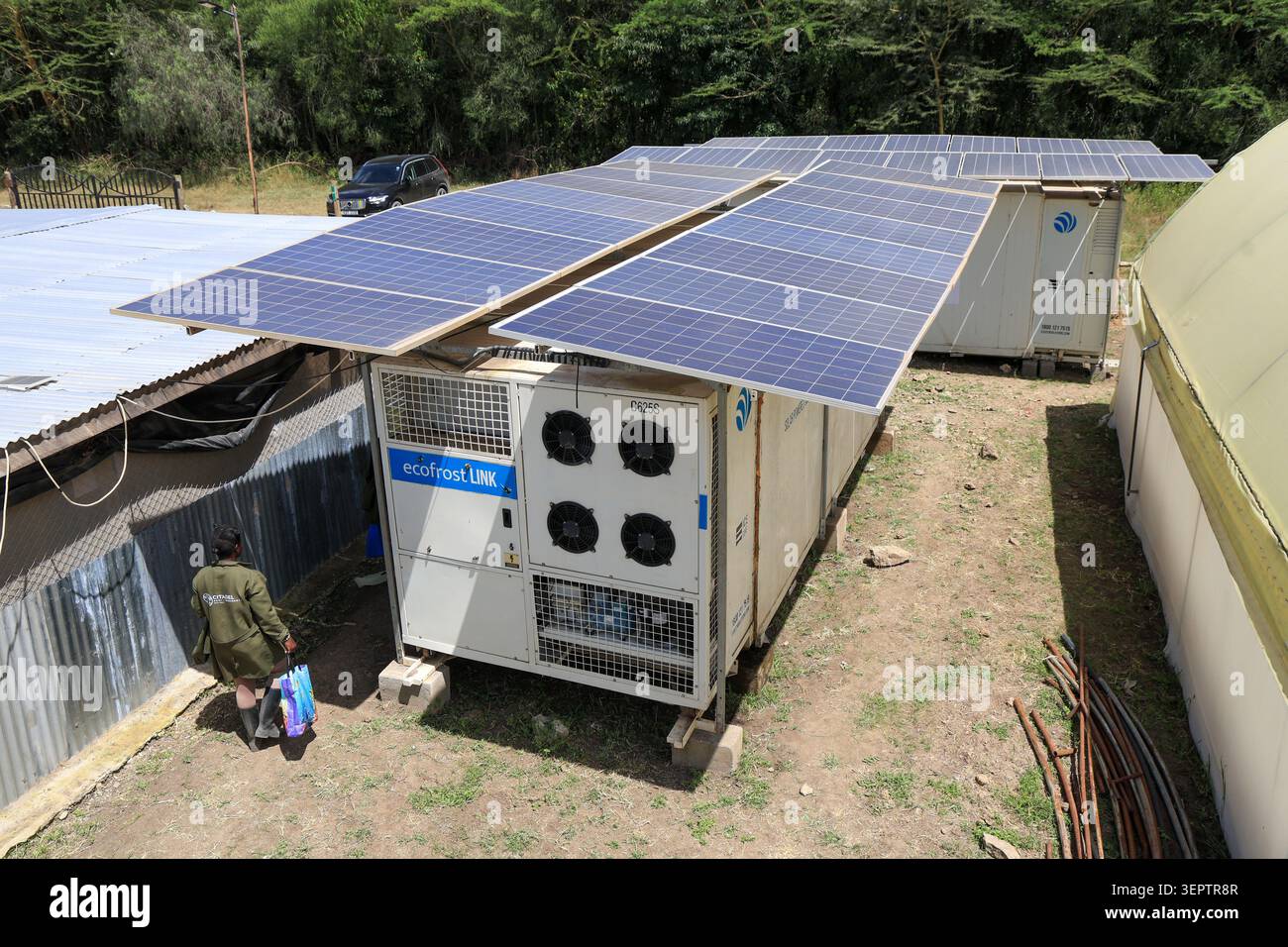 View of Solar powered cold storage units at Citadel Agri Merchants in ...