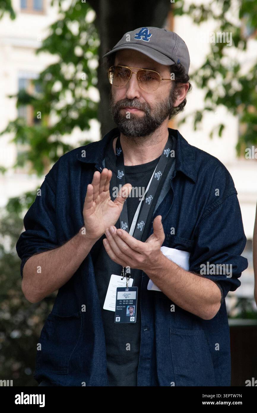 Thomas Bangalter attend the opening of the trompe-l'oeil installation ...