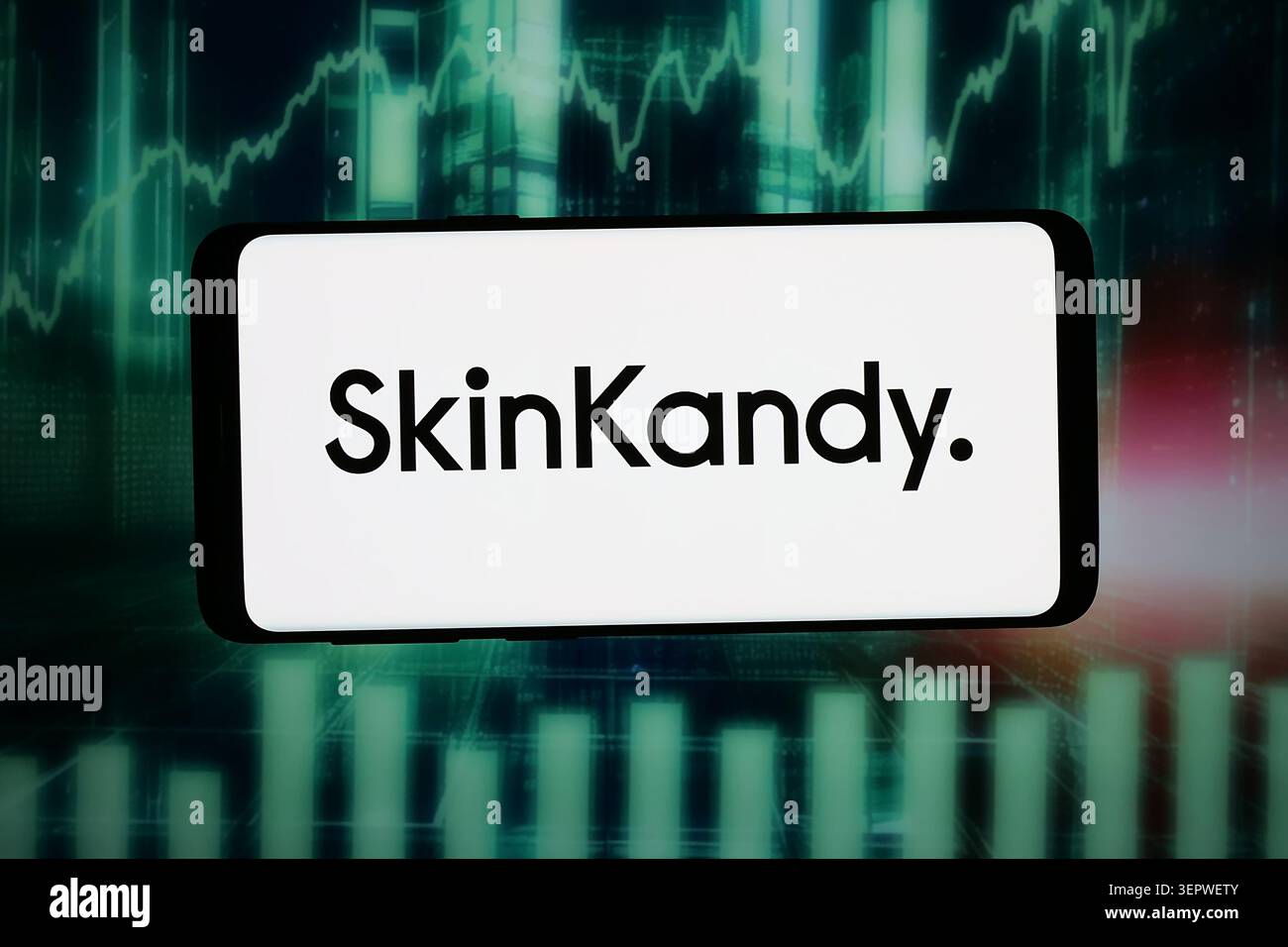 In this photo illustration, the logo of piercing company SkinKandy ...