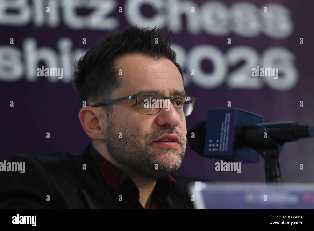 Levon Aronian, a chess player attending FIDE World Team Rapid and Blitz ...