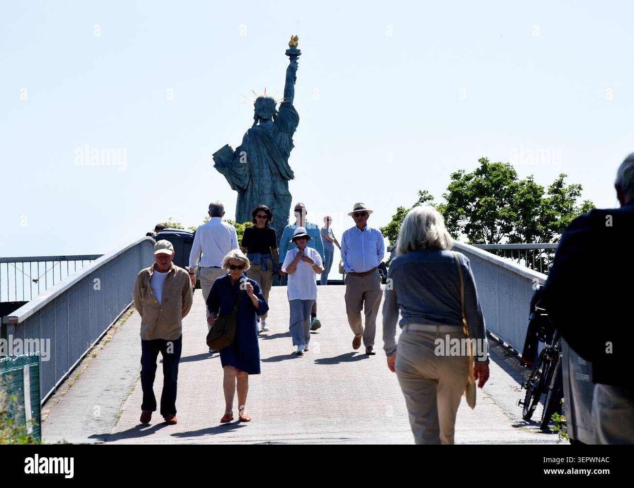 View of the Eiffel Tower and Beaugrenelle in Paris, France on June 14 ...