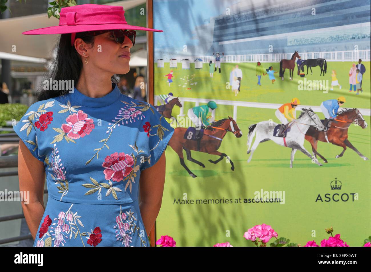A Racegoer waits on the first day of the Royal Ascot horse race meeting ...
