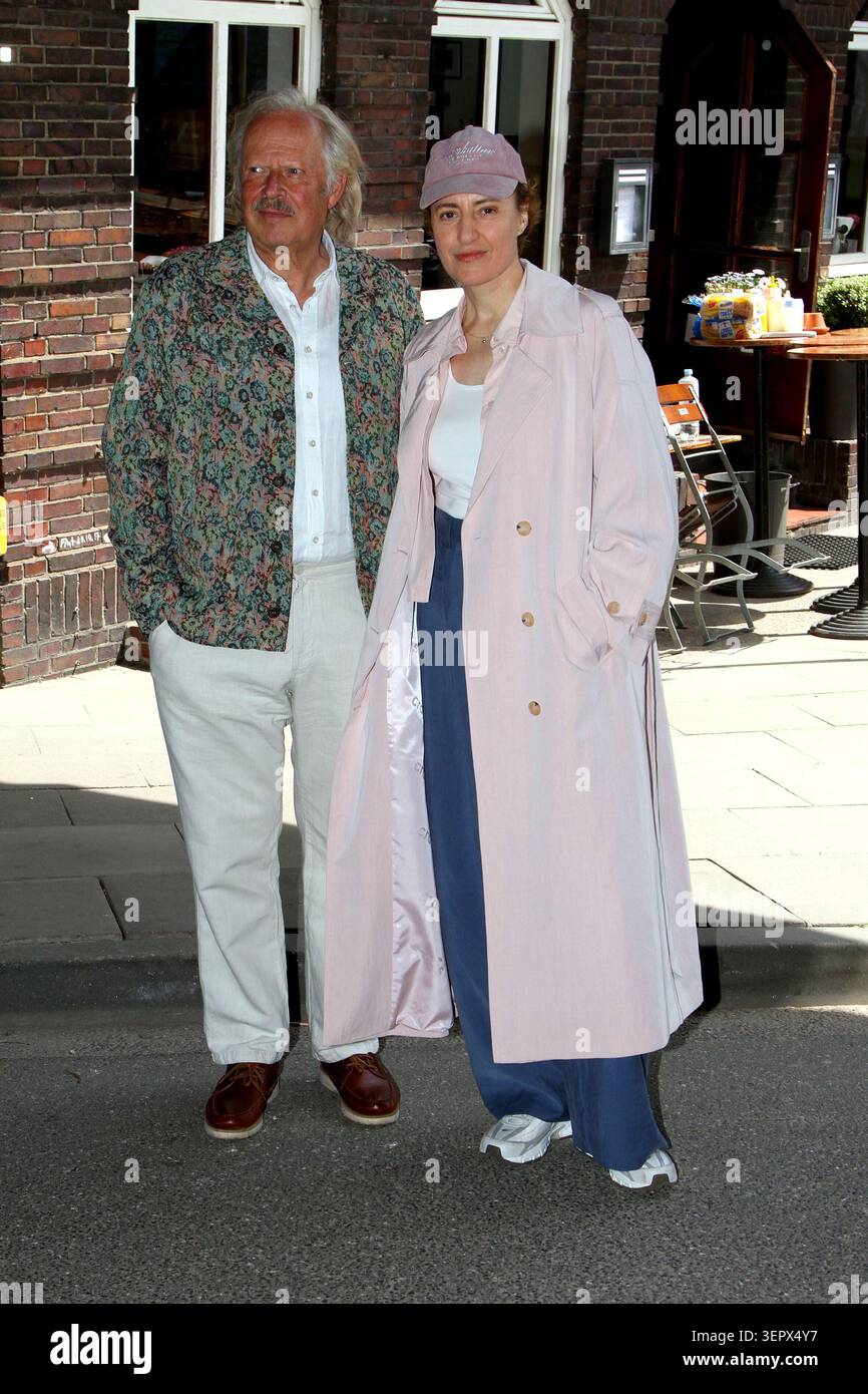 Axel Milberg and Maren Eggert attend a set visit of NDR movie „Risotto ...