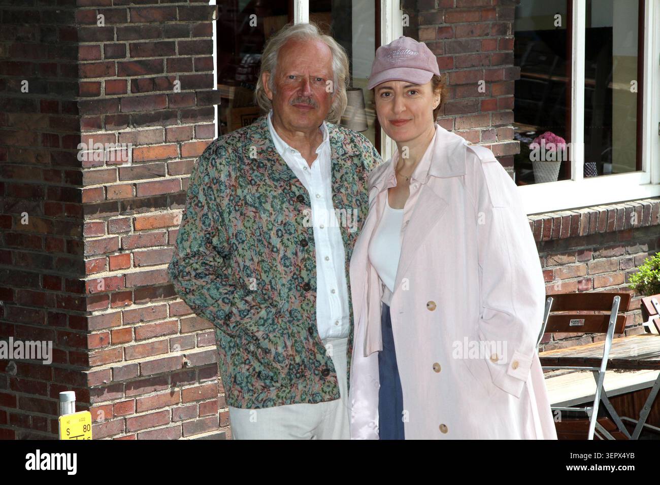 Axel Milberg and Maren Eggert attend a set visit of NDR movie „Risotto ...