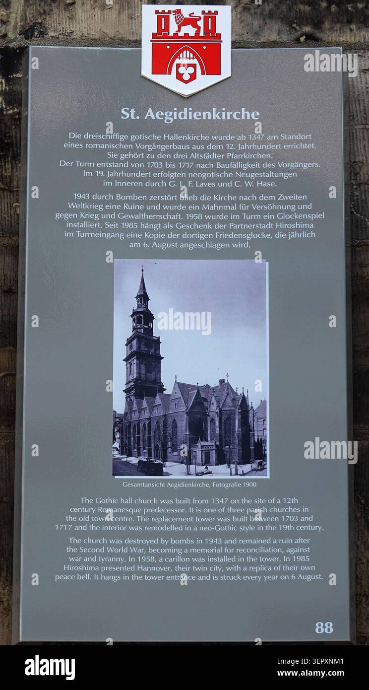 Die zerbombte St. Aegidienkirche in Hannover - gesehen am 08.06.2026 ...