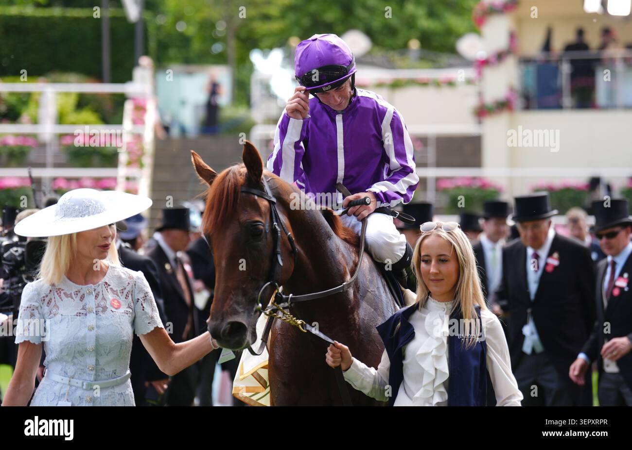 Great Barrier Reef and jockey Wayne Lordan in the winner's enclosure ...