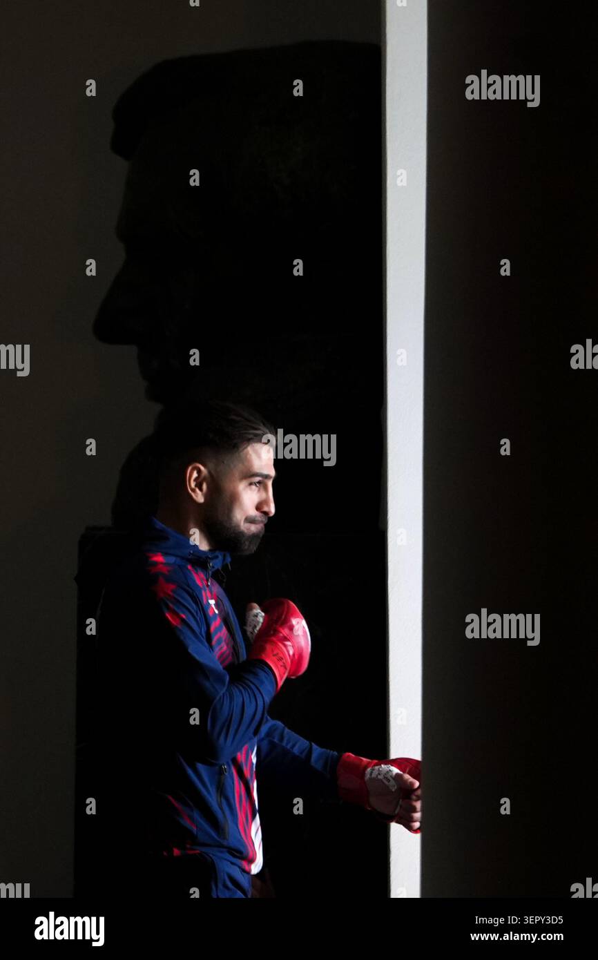 Lightweight fighter Ilia Topuria walks along the Colonnade at the White ...