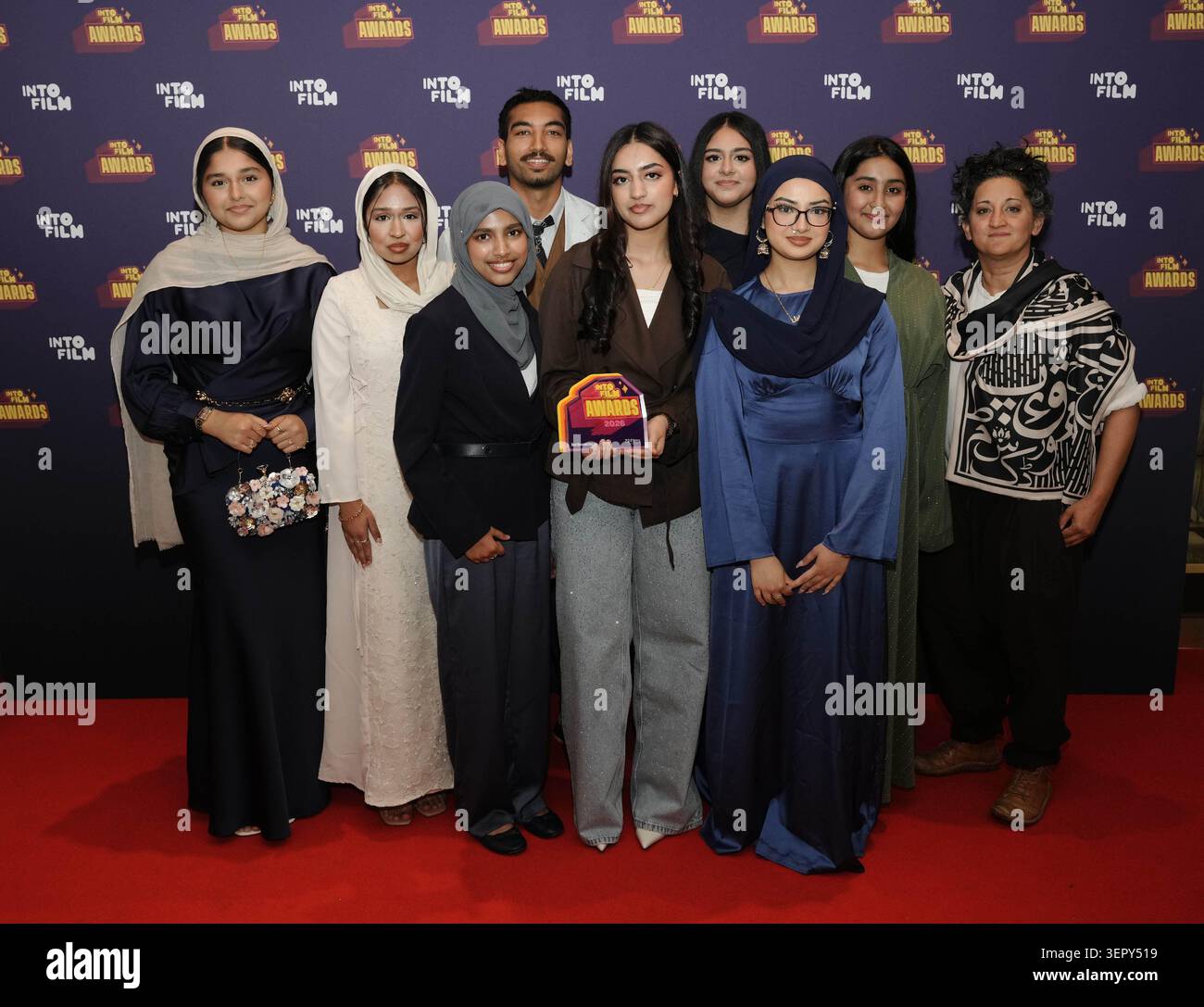 Nabhaan Rizwan (4th left) with the winners of the Best Documentary ...