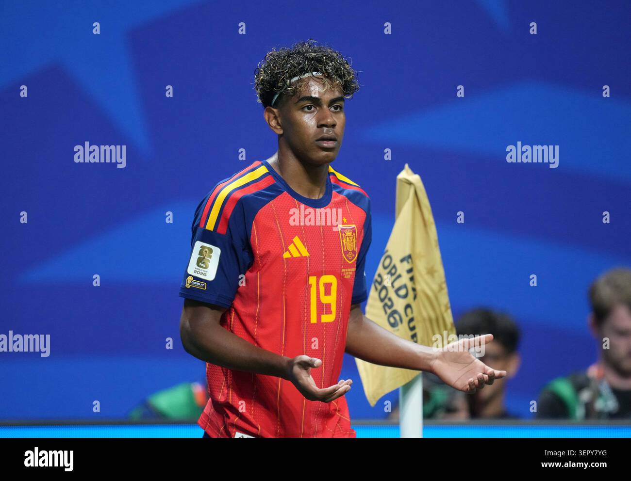 Atlanta, Aarhus, USA. 15th June, 2026. LAMINE YAMAL from Spain looks on ...