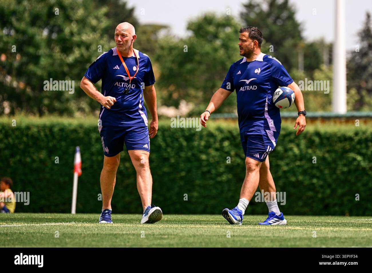 Assistant coach Laurent SEMEPERE of France and Assistant coach Gerald ...