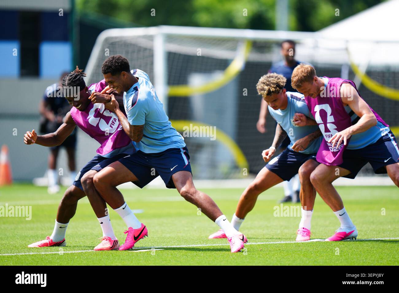 England's Noni Madueke, Jude Bellingham, Nico O'Reilly and Dan Burn ...