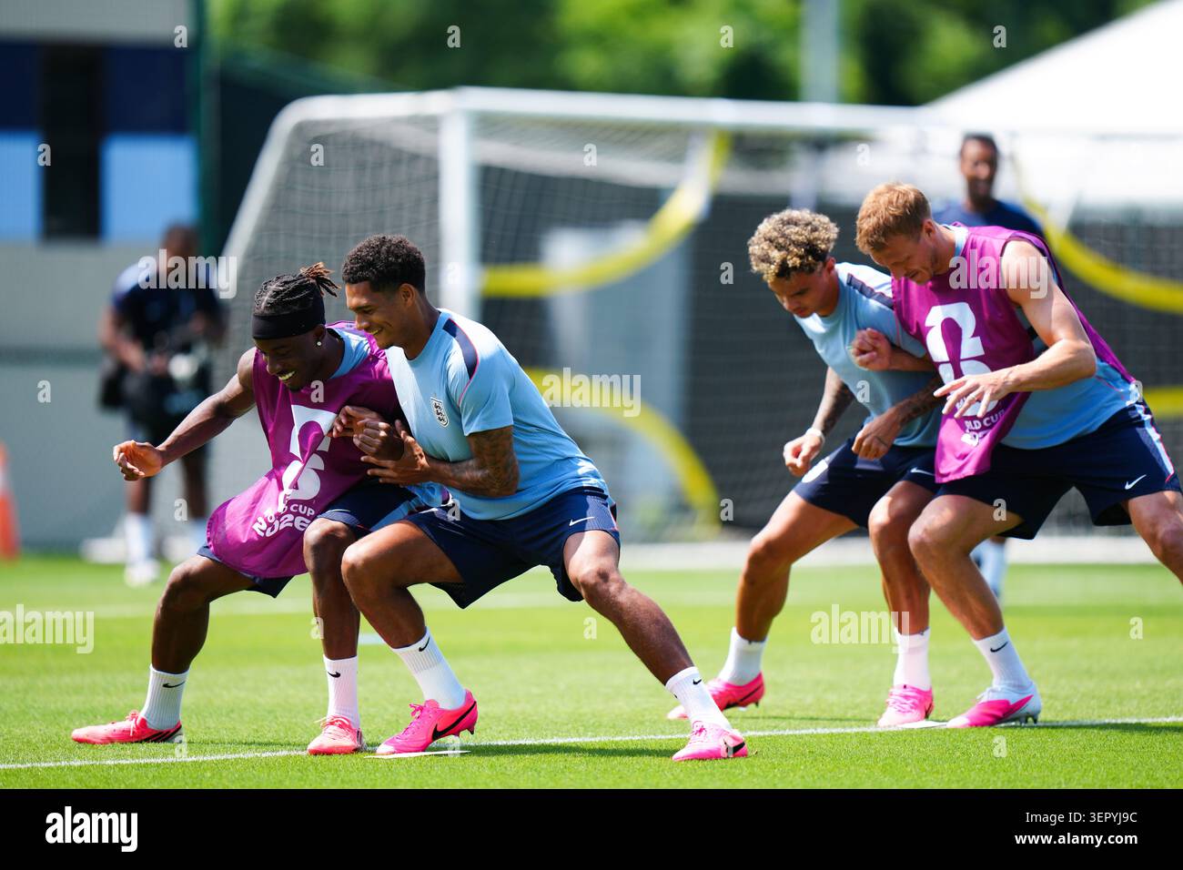 England's Noni Madueke, Jude Bellingham, Nico O'Reilly and Dan Burn ...