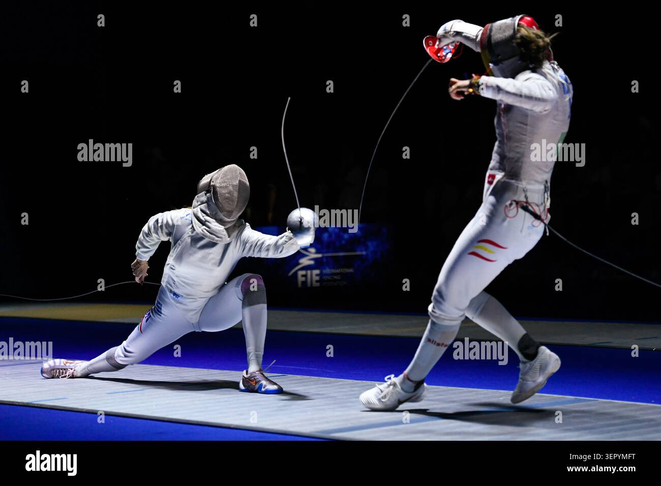 Luca SZUCS of Hungary against Lucia MARTIN-PORTUGUES of Spain during ...