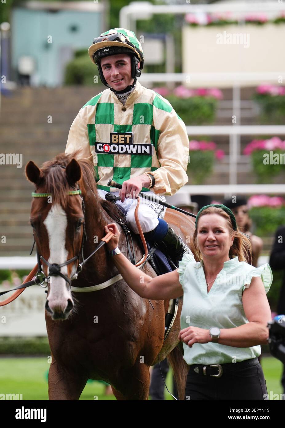 Daiquiri Bay and jockey Rossa Ryan in the winner's enclosure after ...