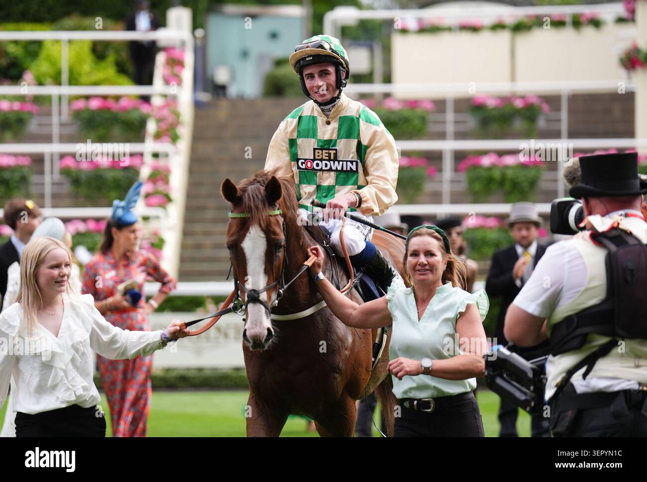 Daiquiri Bay and jockey Rossa Ryan in the winner's enclosure after ...